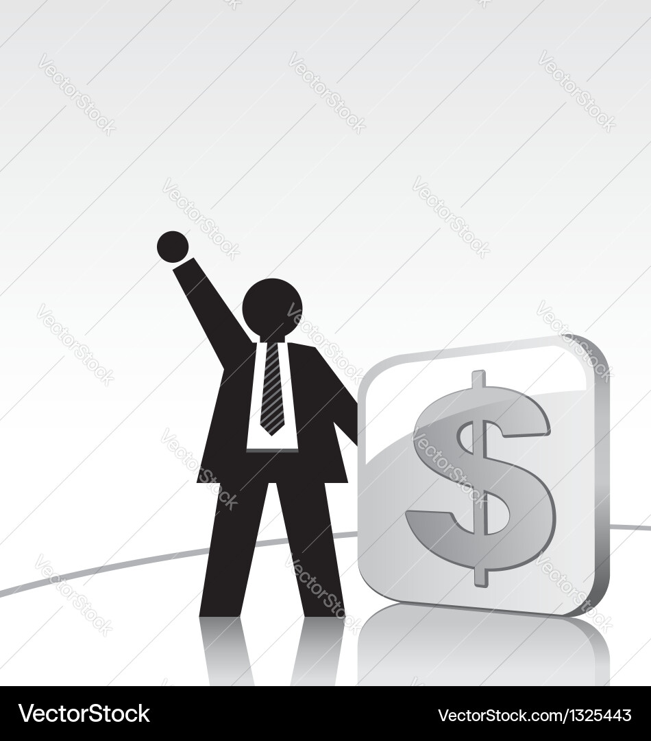 Businessman and dollar sign Royalty Free Vector Image