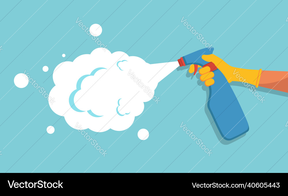 Clean and disinfect spray hand hold a bottle Vector Image