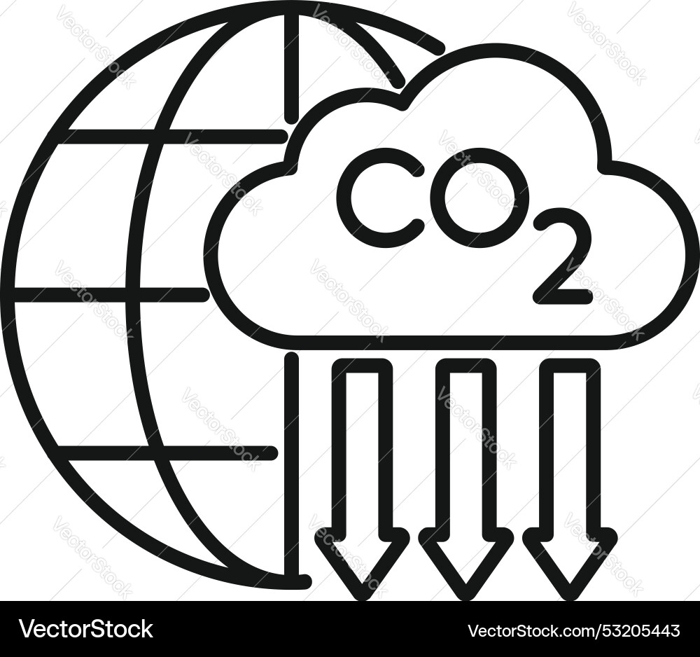 Co2 emissions impacting the earth with arrows Vector Image
