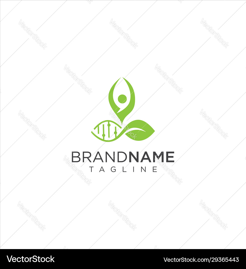DNA Wellness Logo - Leaf & Science Royalty Free Vector