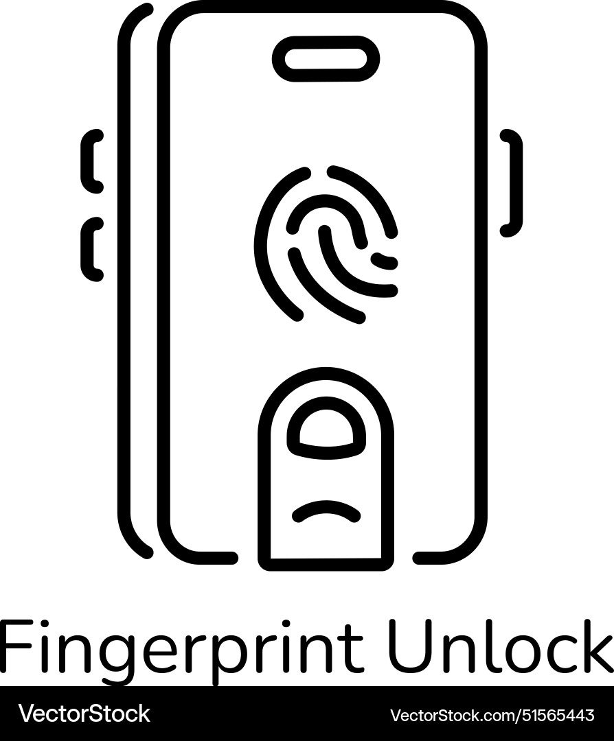 Fingerprint unlock Royalty Free Vector Image - VectorStock