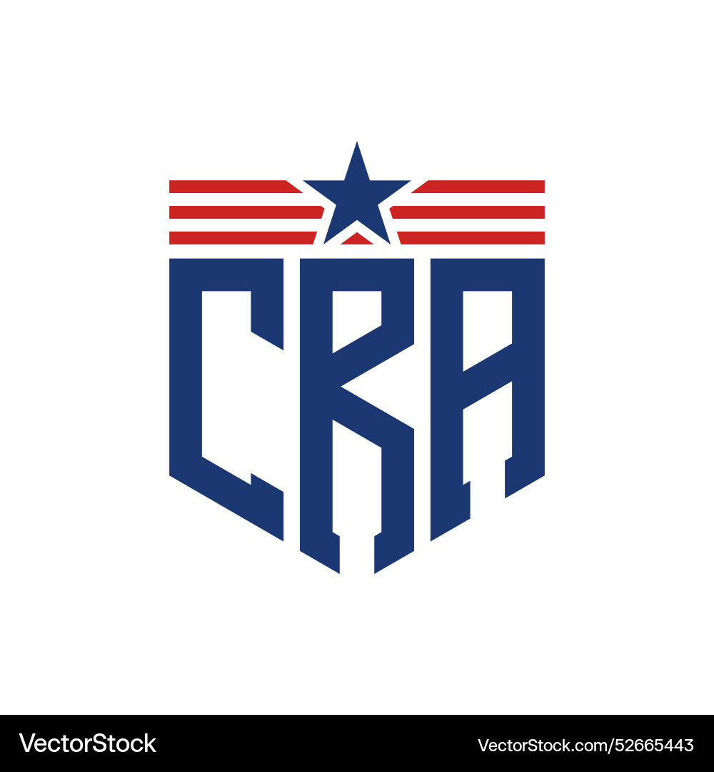 Patriotic CRA Logo - Stars & Stripes Vector Image