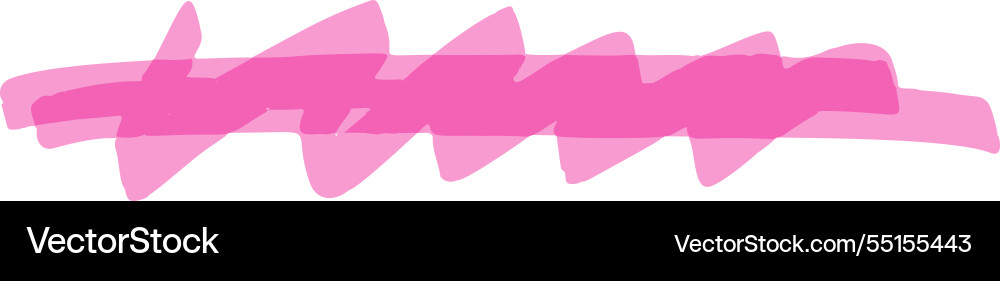 Pink grungy strikethrough highlight line Vector Image