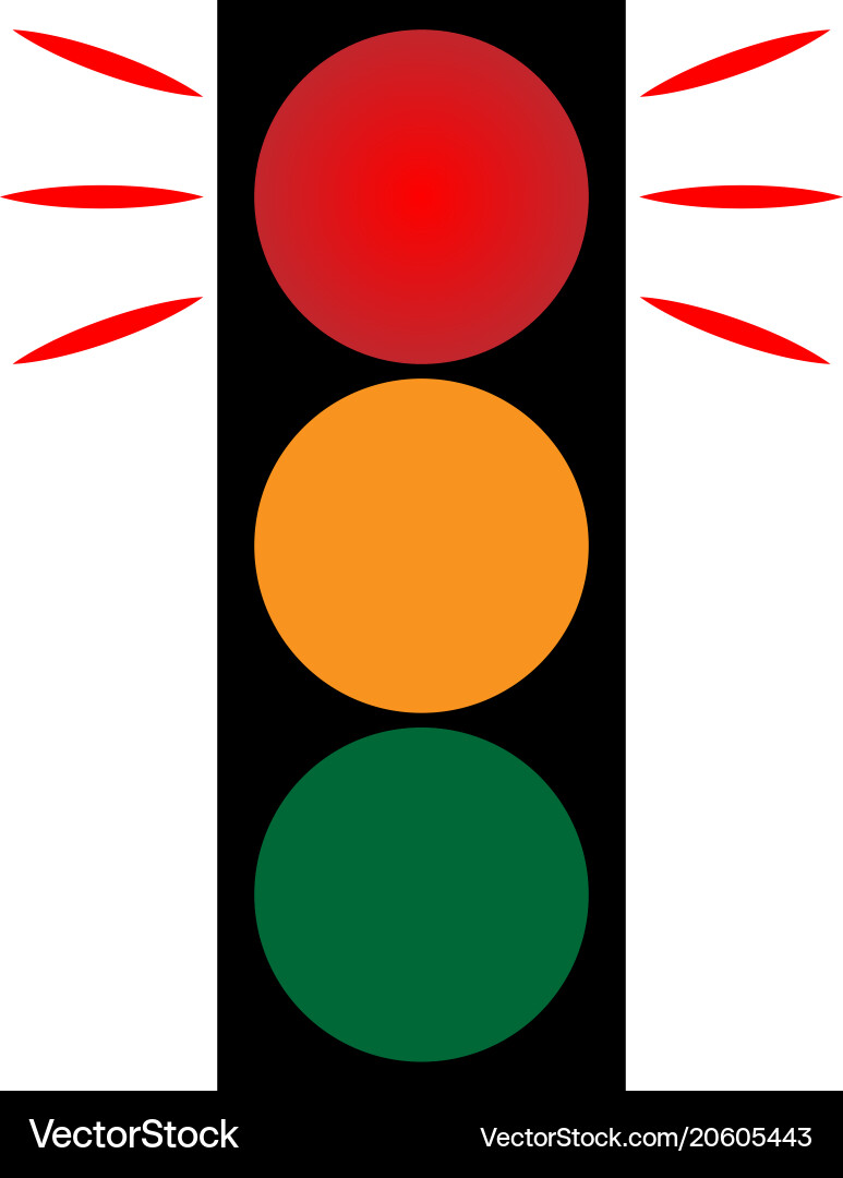 Red Traffic Light Stop Sign Royalty Free Vector Image