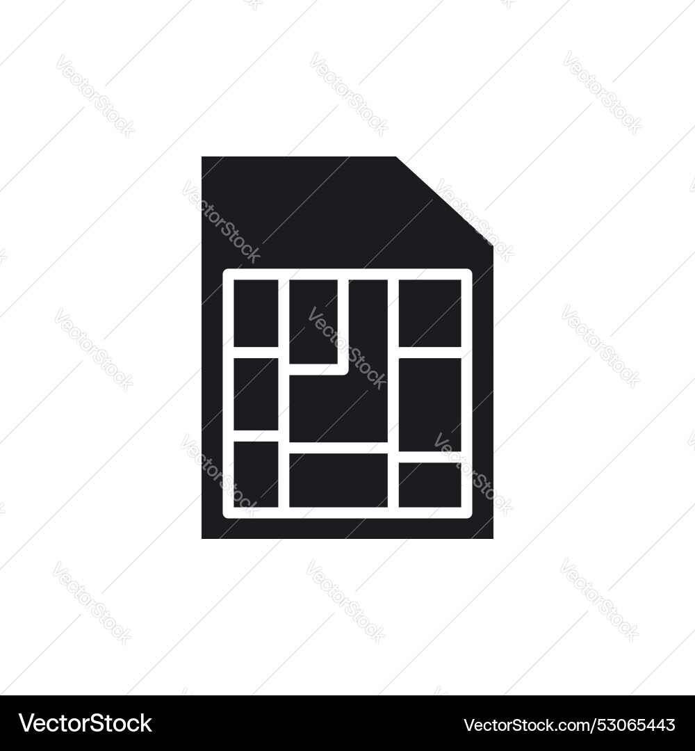 Sim card icon isolated on white background Vector Image