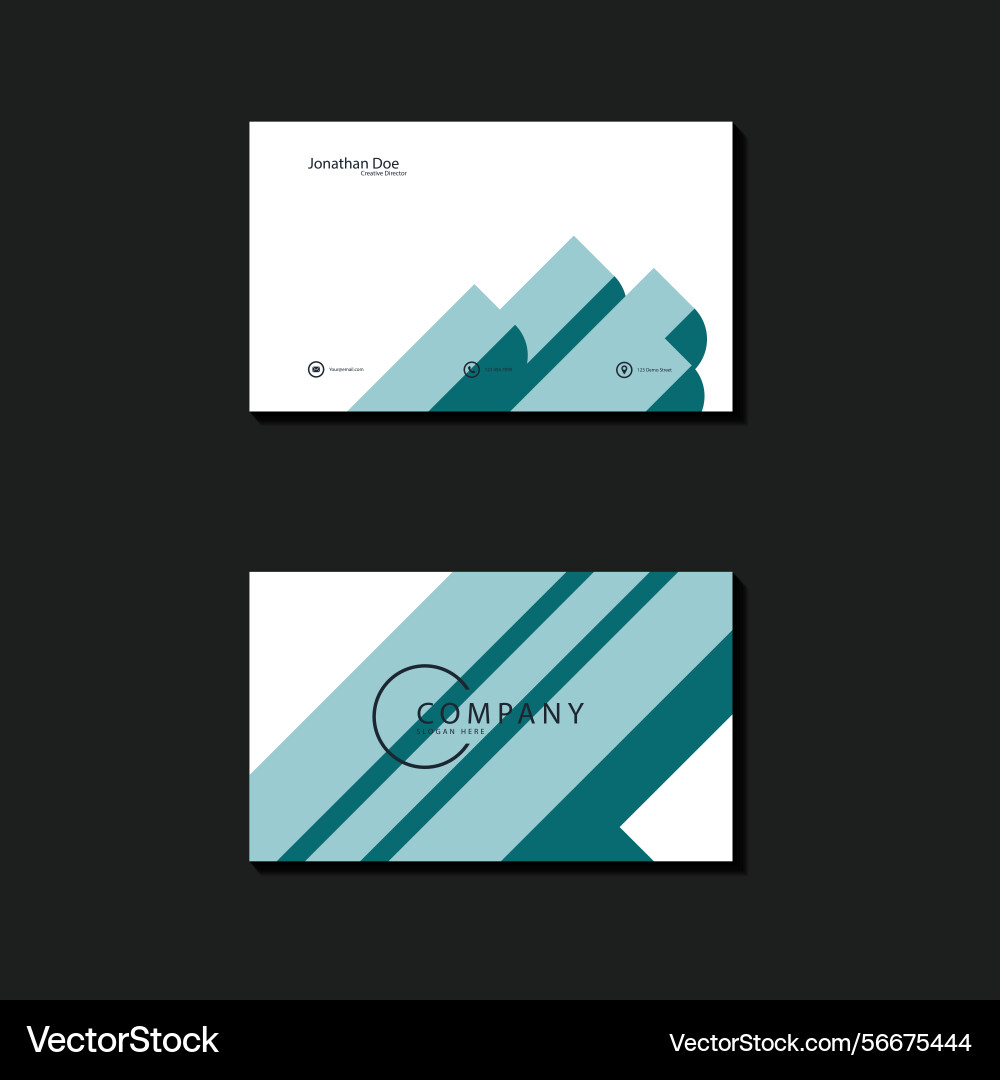 Abstract business card design for tech solution bu