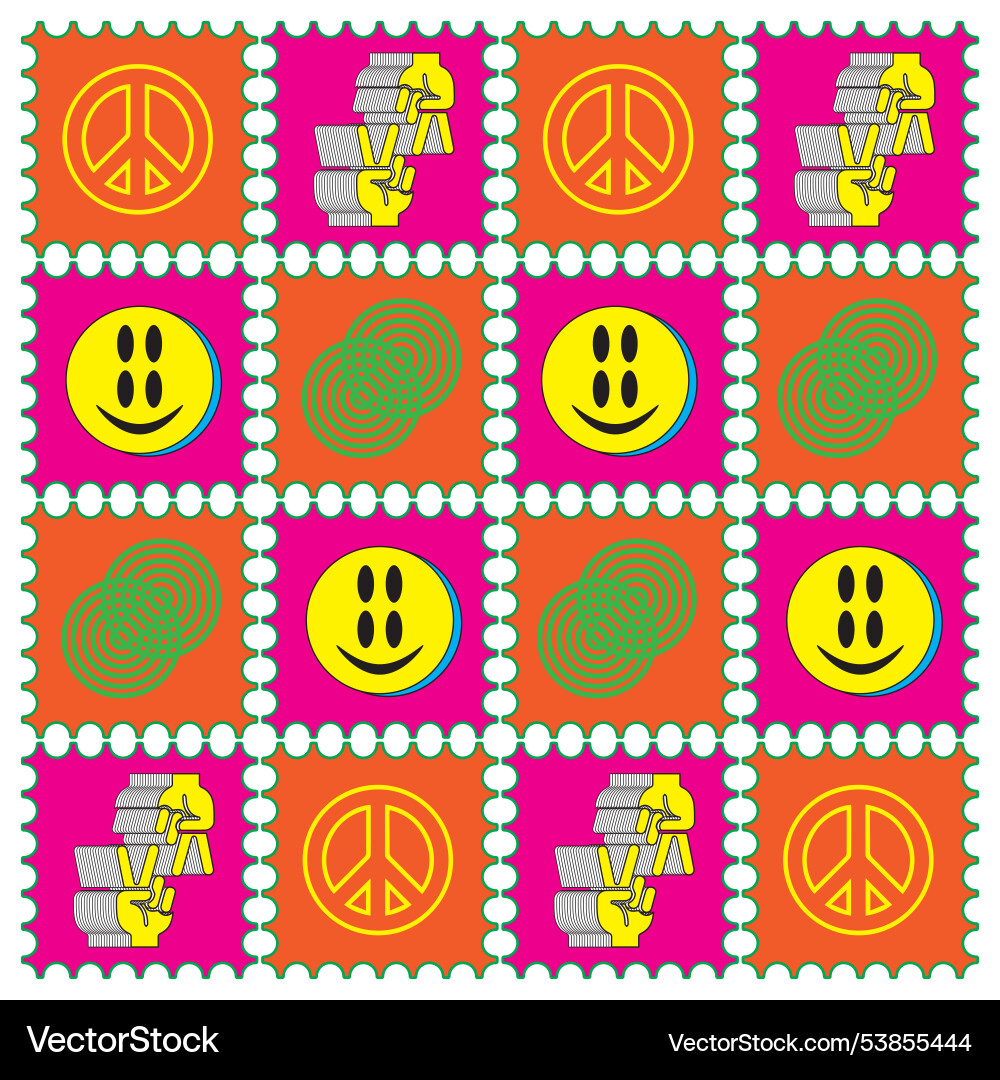 Acid lsd paper blotter mark trippy 60s style Vector Image