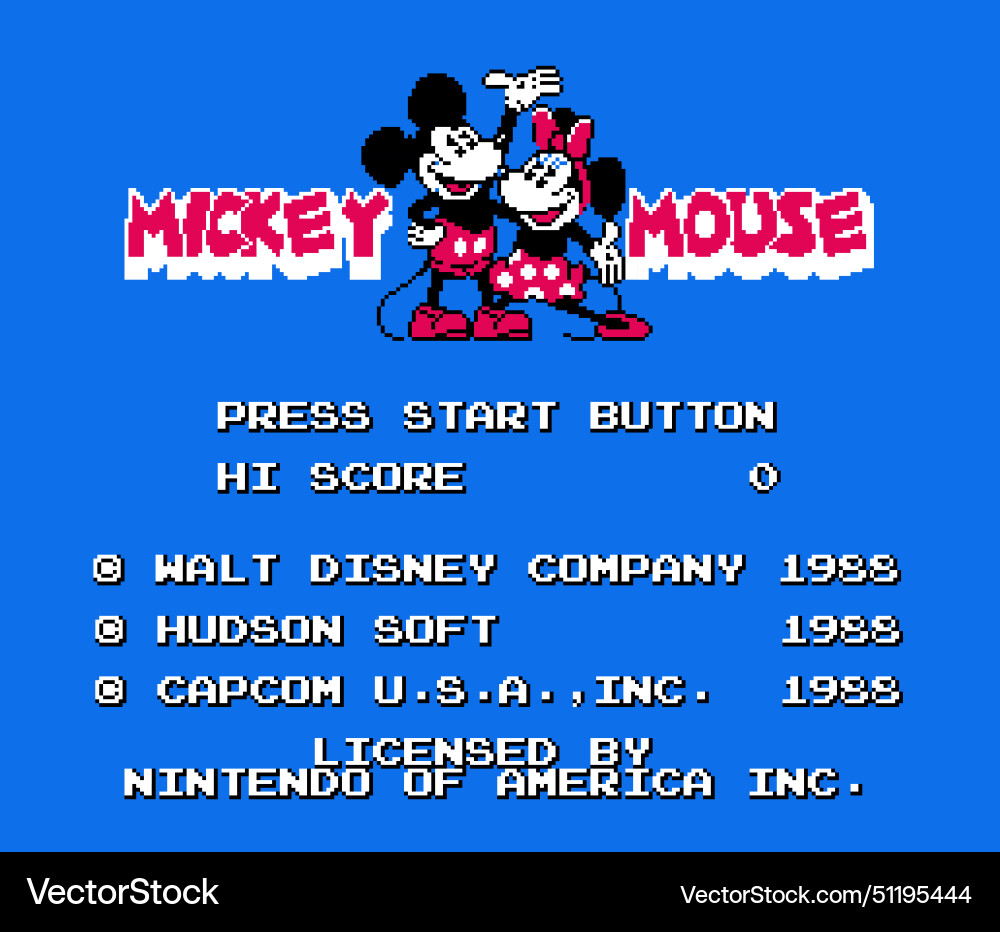 Art of start screen mickey mousecapade classic Vector Image