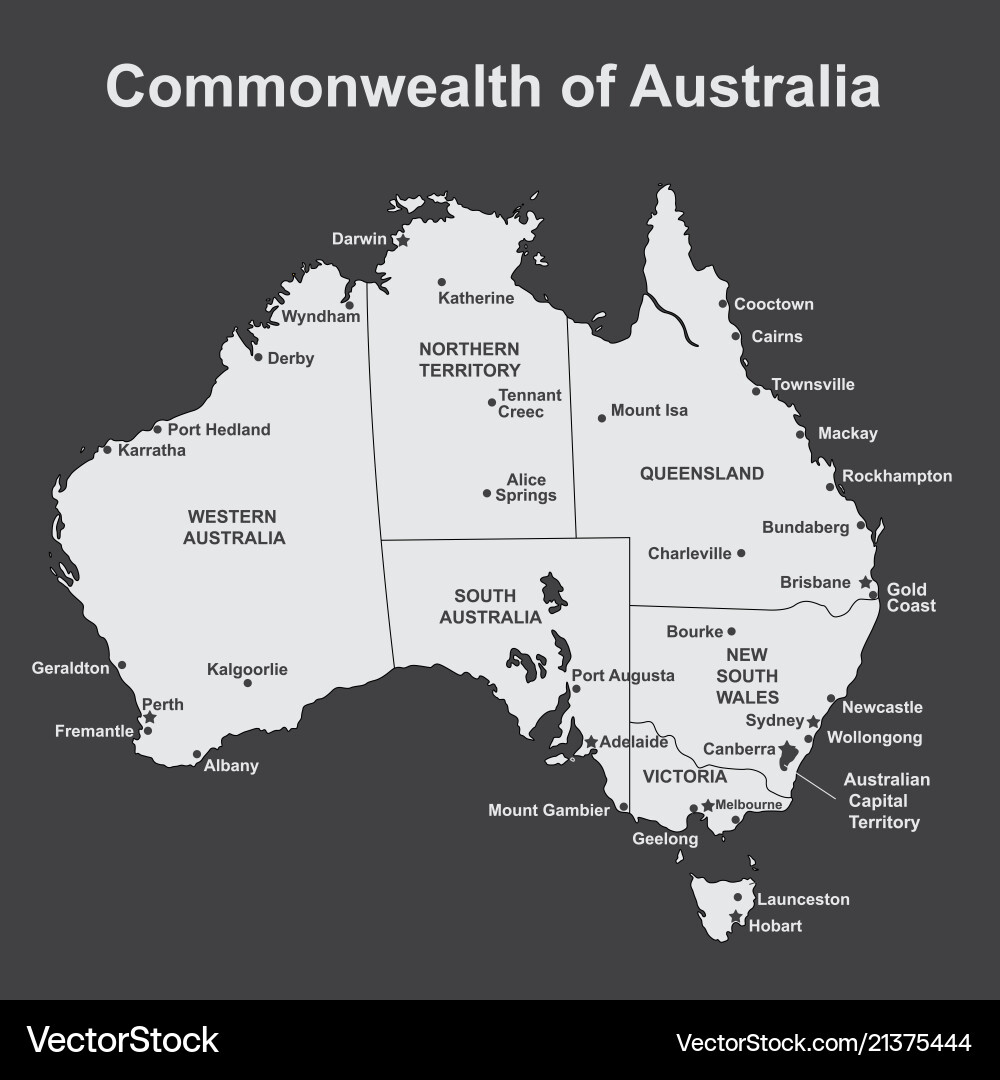 Map Of Australia With Cities And Towns