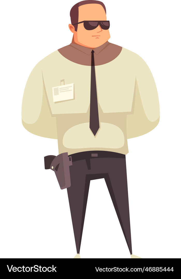 Cartoon security guard Royalty Free Vector Image