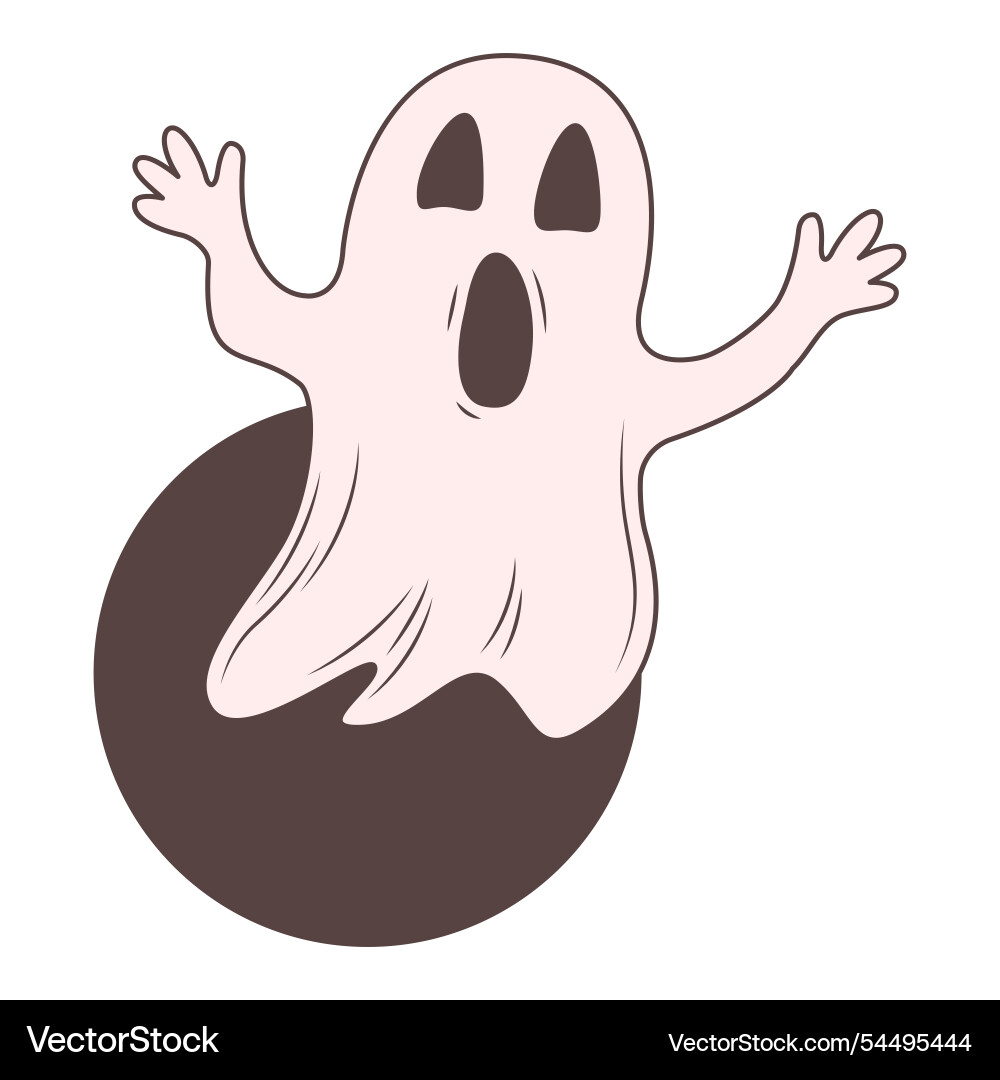 Cute scary horrible ghost horror cartoon Vector Image