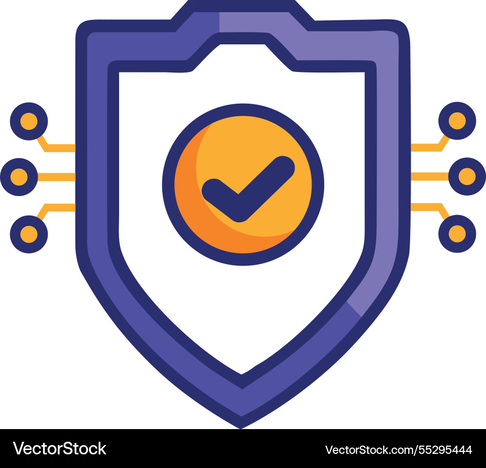 Cybersecurity shield icon Royalty Free Vector Image