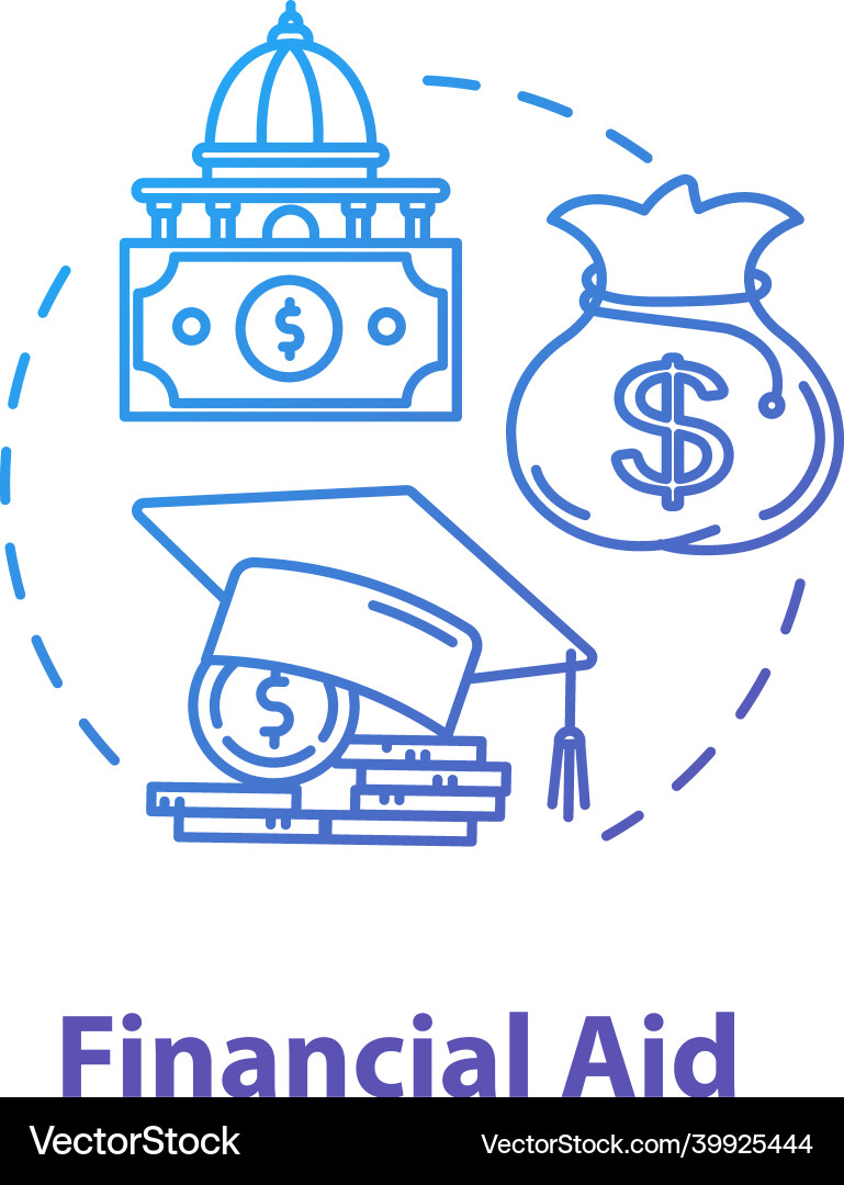 Financial aid concept icon student support Vector Image
