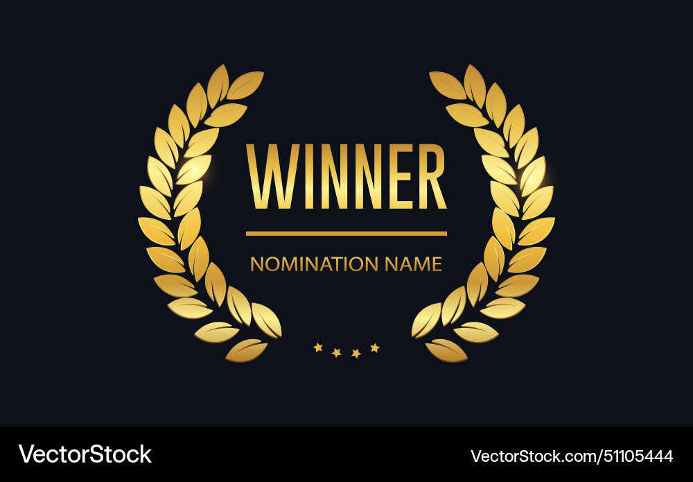 Gold laurel for winner golden wreath frame Vector Image