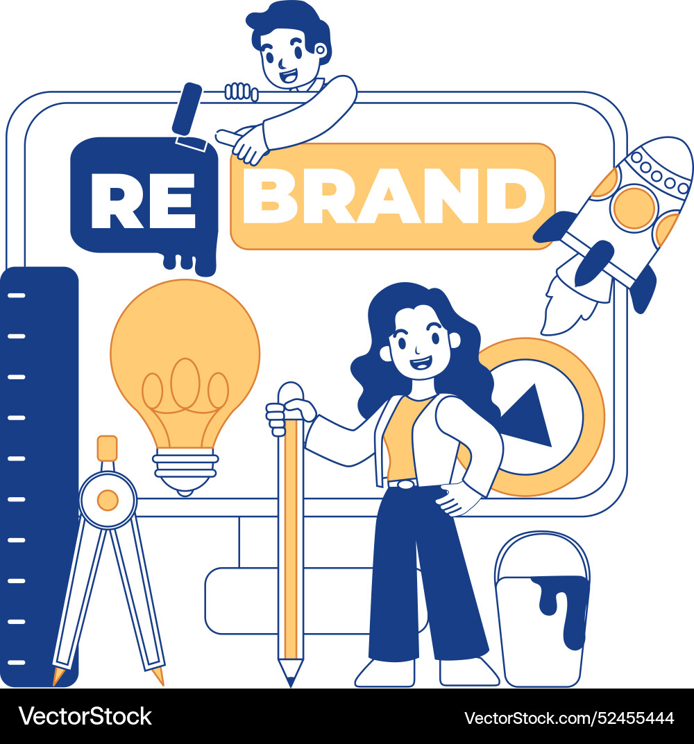 Hand drawn rebranding Royalty Free Vector Image