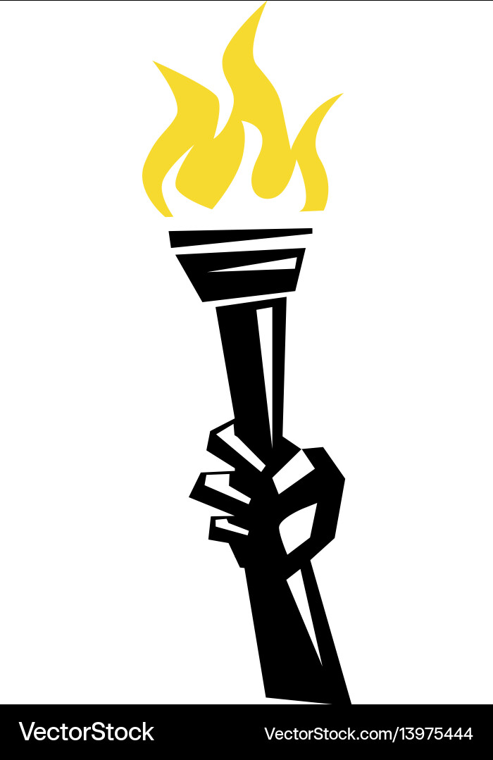 Hand with Torch Symbol Royalty Free Vector Image