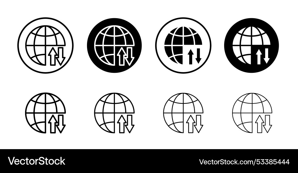 Import export icon logo set Royalty Free Vector Image