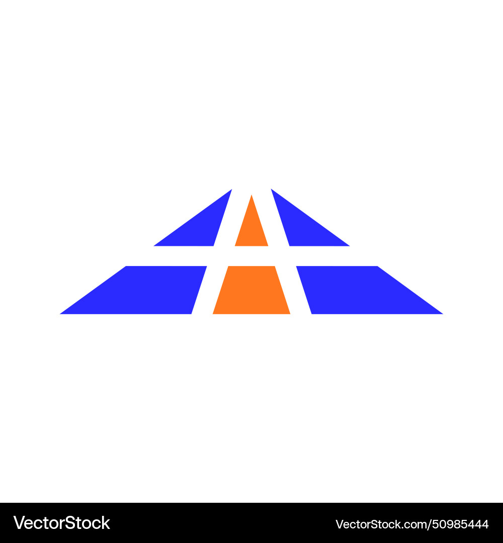 Logo letter a blue orange triangle icon Royalty Free Vector