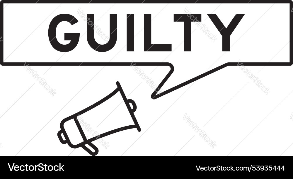 Megaphone icon with speech bubble in word guilty Vector Image