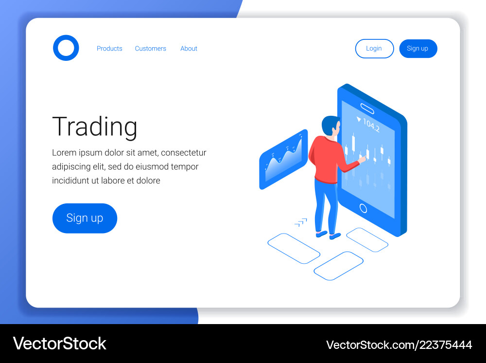 Mobile stock trading concept Royalty Free Vector Image