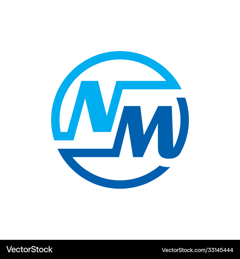 Monogram nm initial letters - concept logo Vector Image