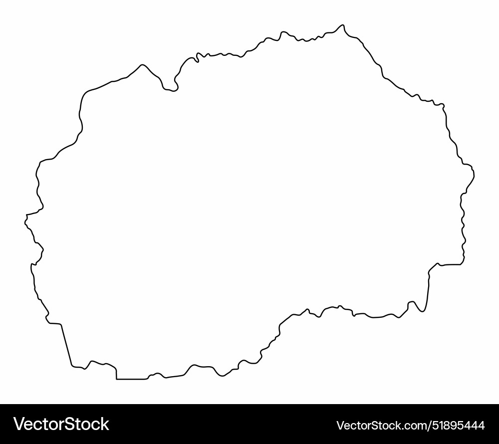 North macedonia outline map Royalty Free Vector Image