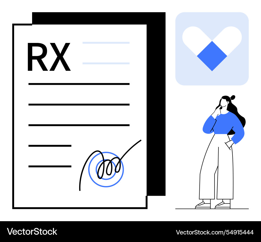 Prescription form with signed approval Royalty Free Vector