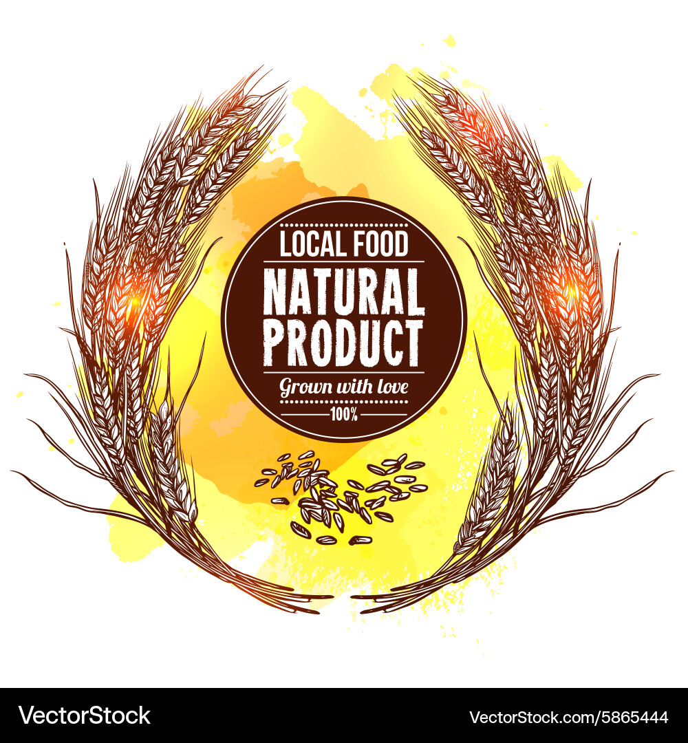Wheat Wreath with Cereal Logo Royalty Free Vector Image