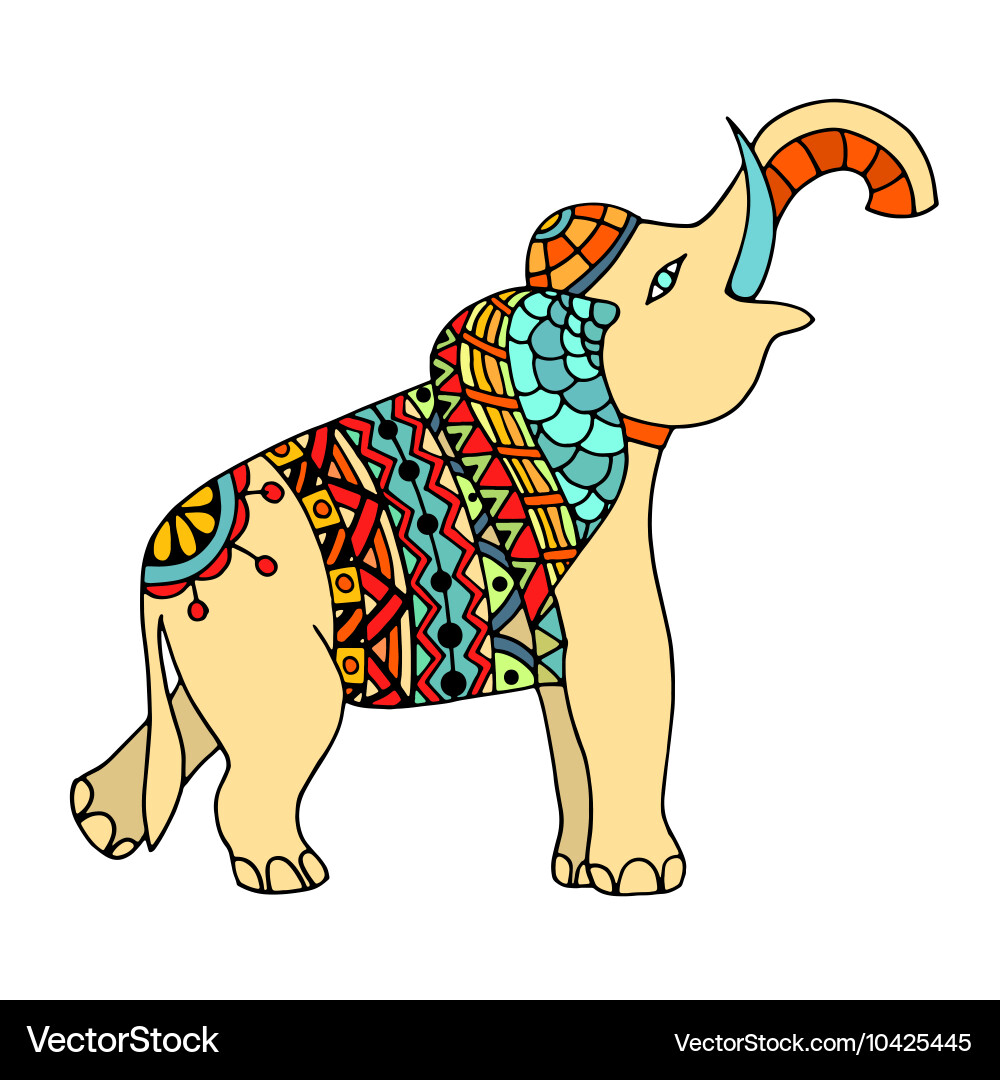 Abstract elephant drawing Royalty Free Vector Image