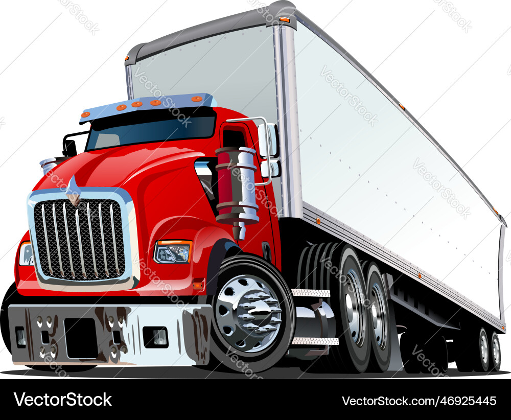 Cartoon semi truck Royalty Free Vector Image - VectorStock