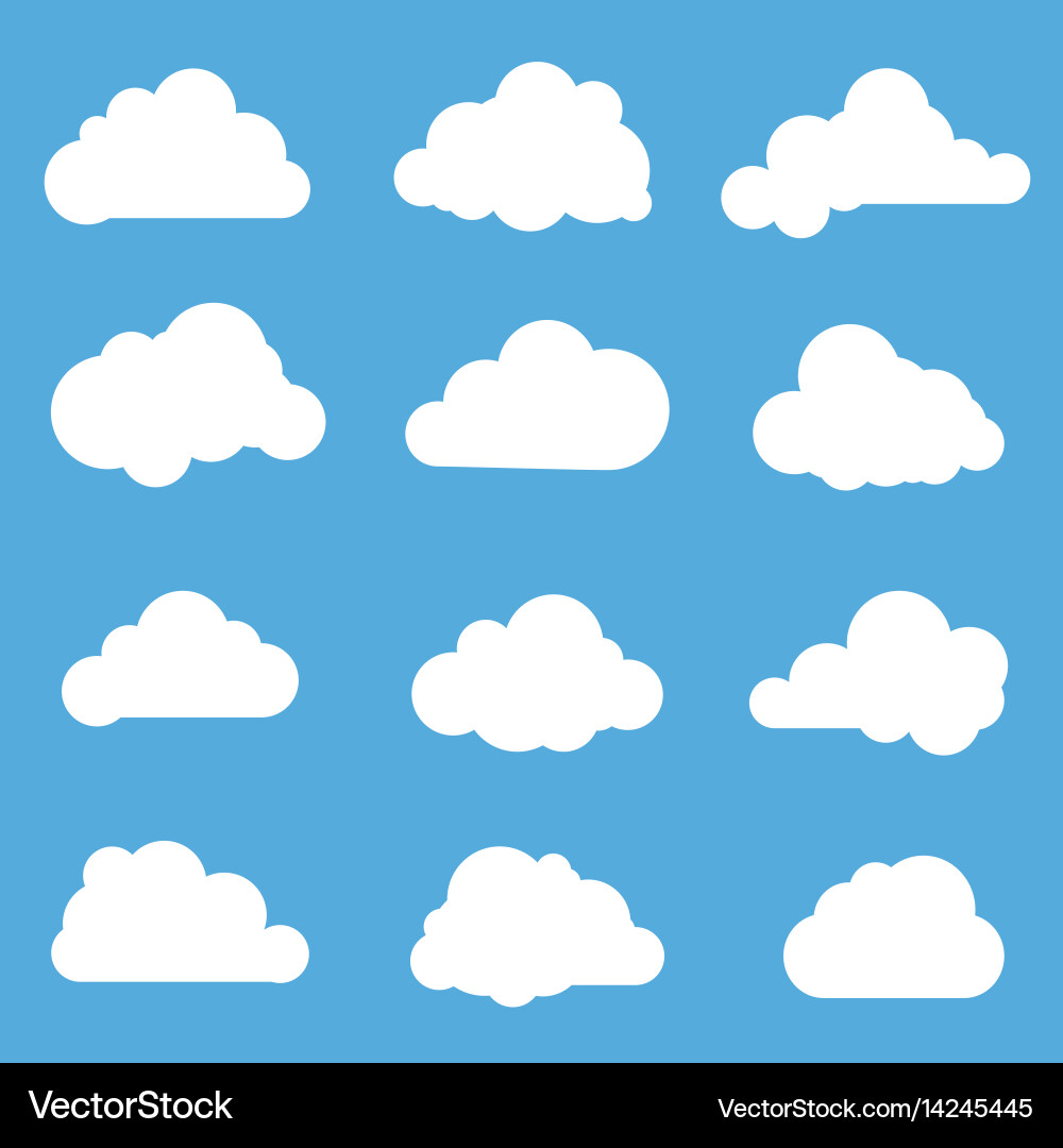 Clouds flat design elements set Royalty Free Vector Image
