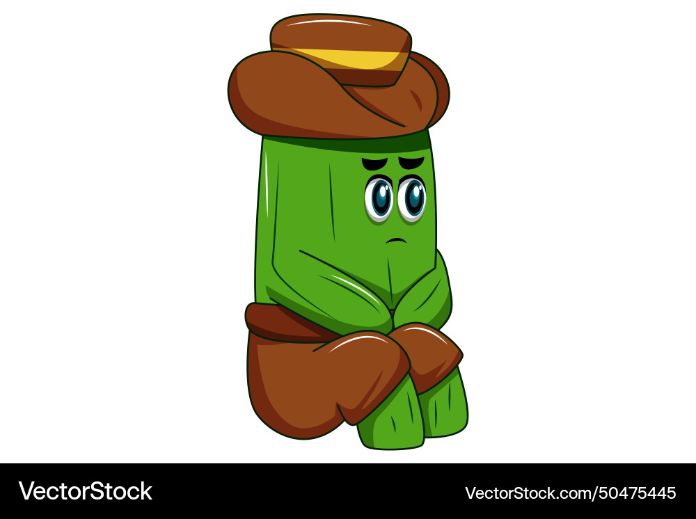 Cute cactus character design Royalty Free Vector Image