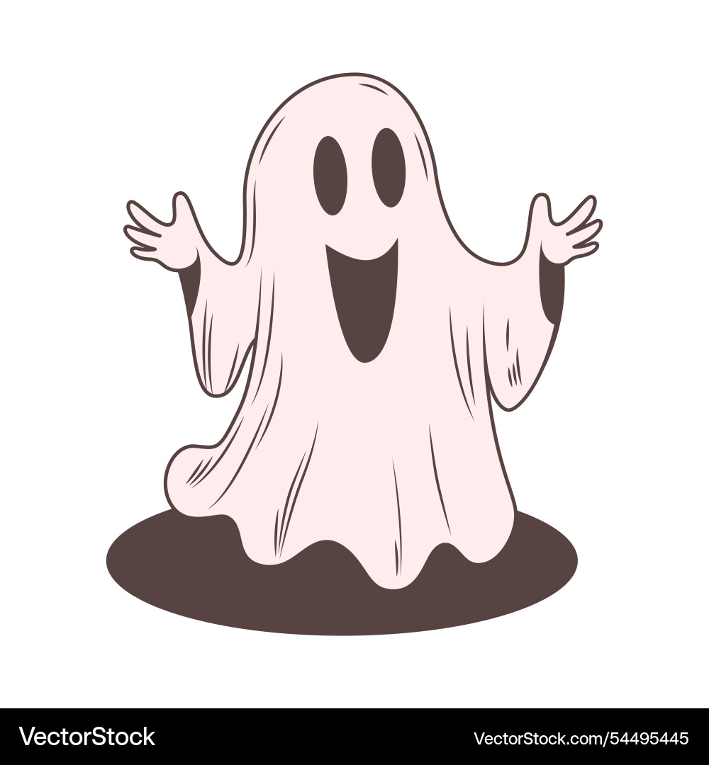 Cute scary horrible ghost horror cartoon Vector Image