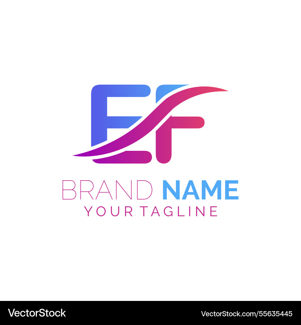 Ef logo design trendy awesome artistic initial Vector Image