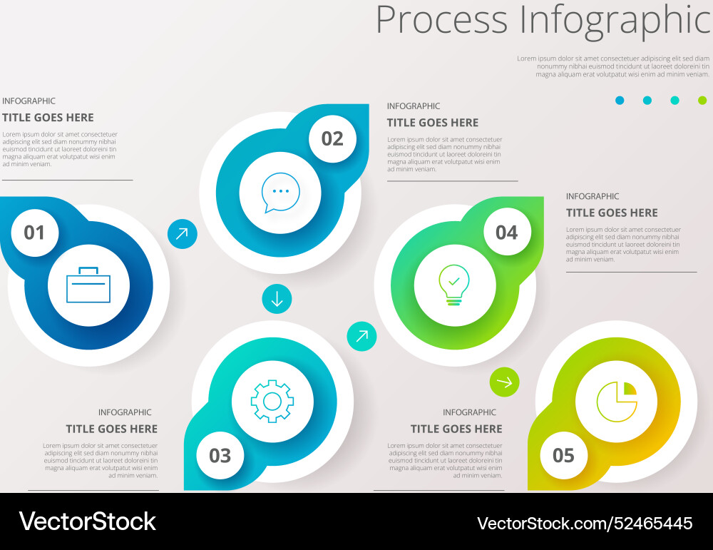 Gradient process infographic Royalty Free Vector Image