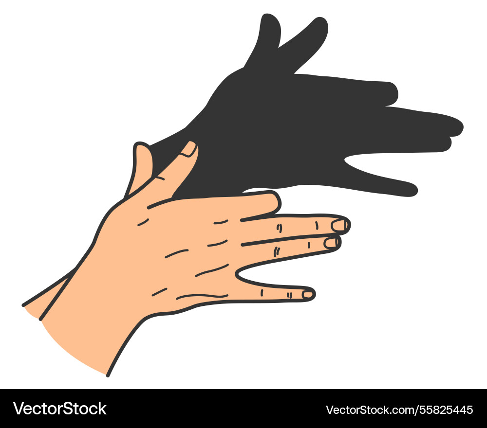 Hand gesture gaming animal puppet from Royalty Free Vector
