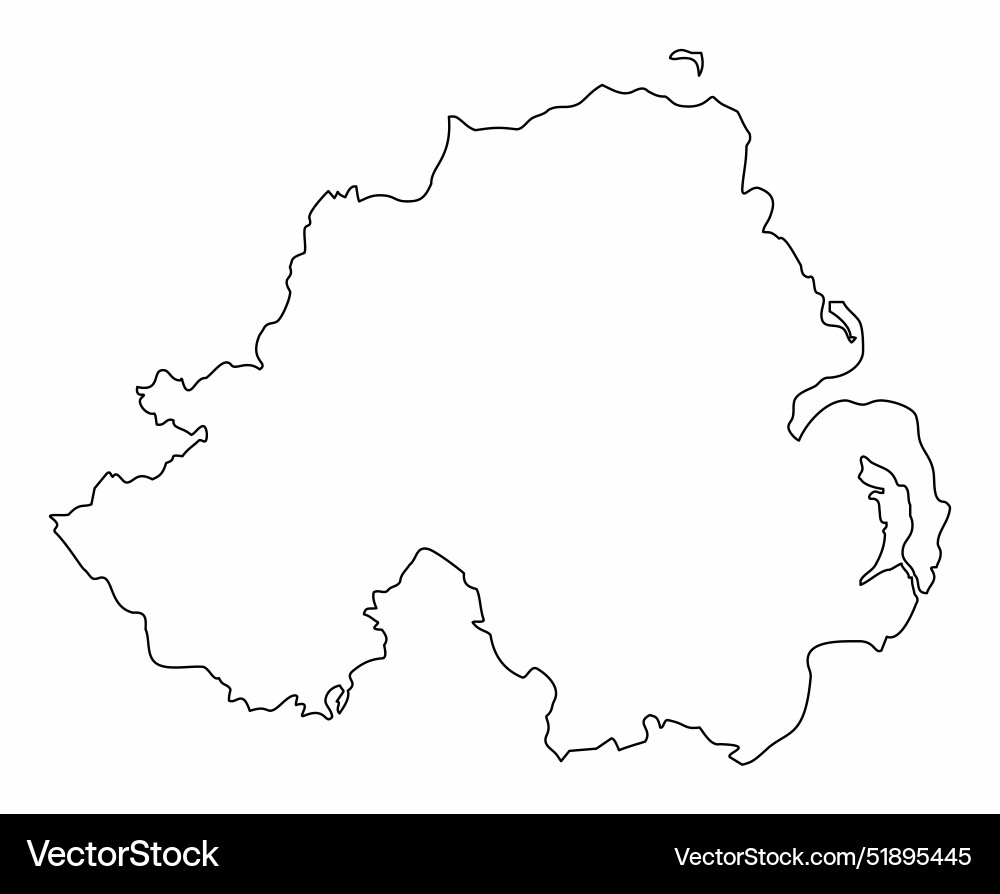 Northern ireland outline map Royalty Free Vector Image