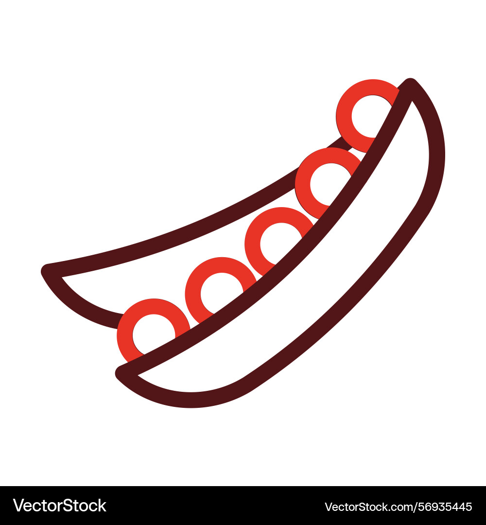 Pea thick line two color icons for personal Vector Image