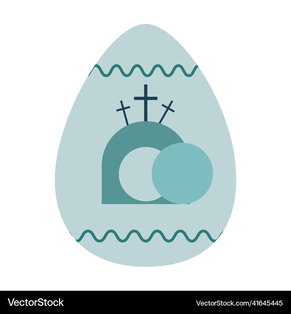 Poster sketch with easter cave and crosses Vector Image