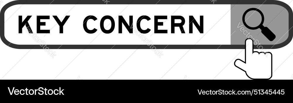 Search banner in word key concern with hand over Vector Image