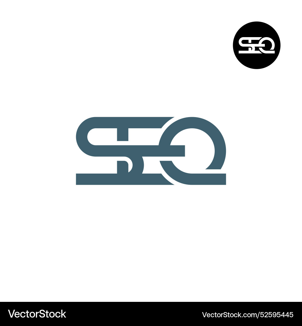 Seq logo letter monogram design Royalty Free Vector Image