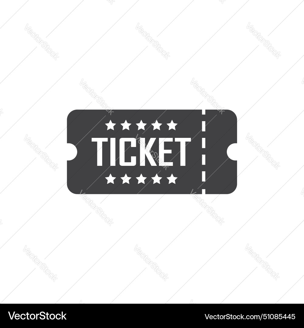 Ticket icon in flat style coupon on isolated Vector Image