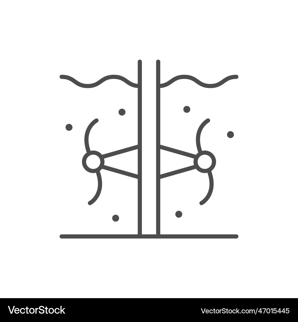Tidal energy line outline icon Royalty Free Vector Image
