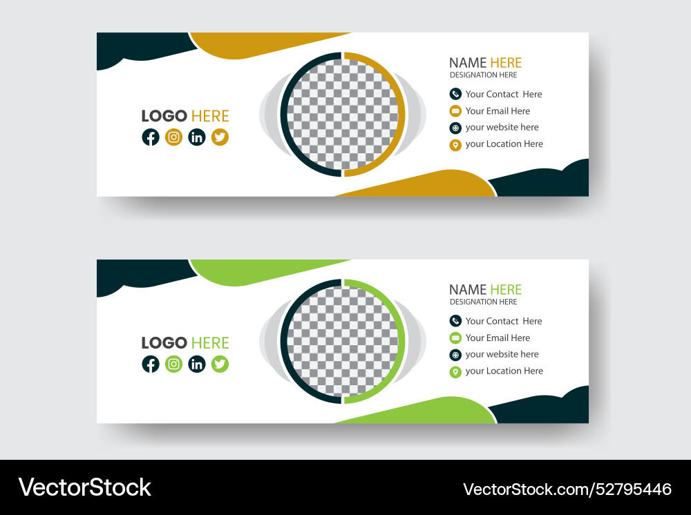 Creative modern unique stylish email signature Vector Image