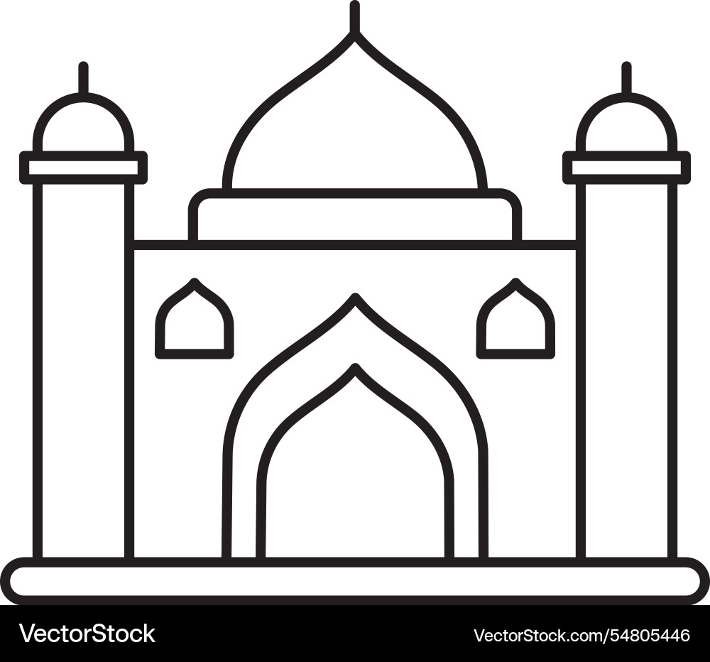 Gurdwara hindu building Royalty Free Vector Image