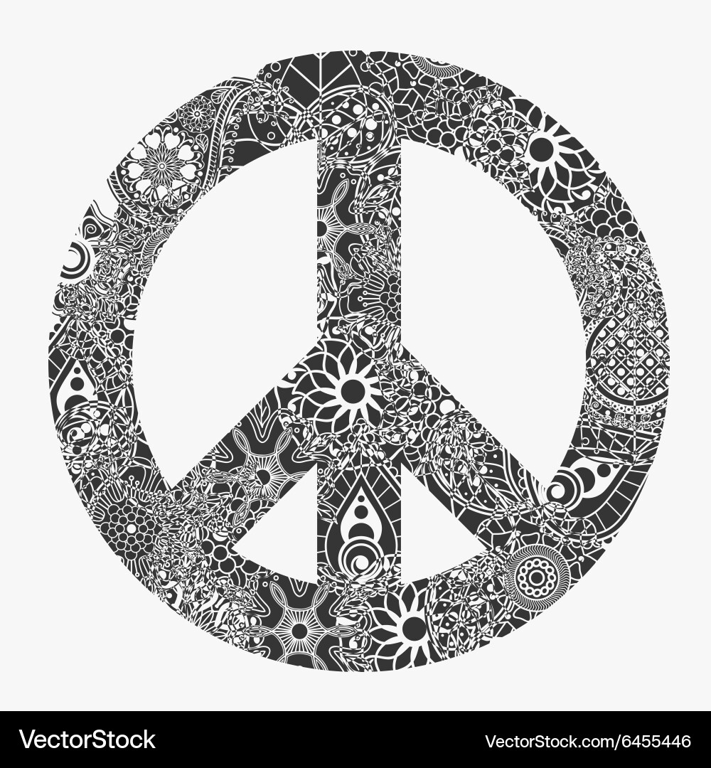 Peace symbol round pacifism sign Royalty Free Vector Image
