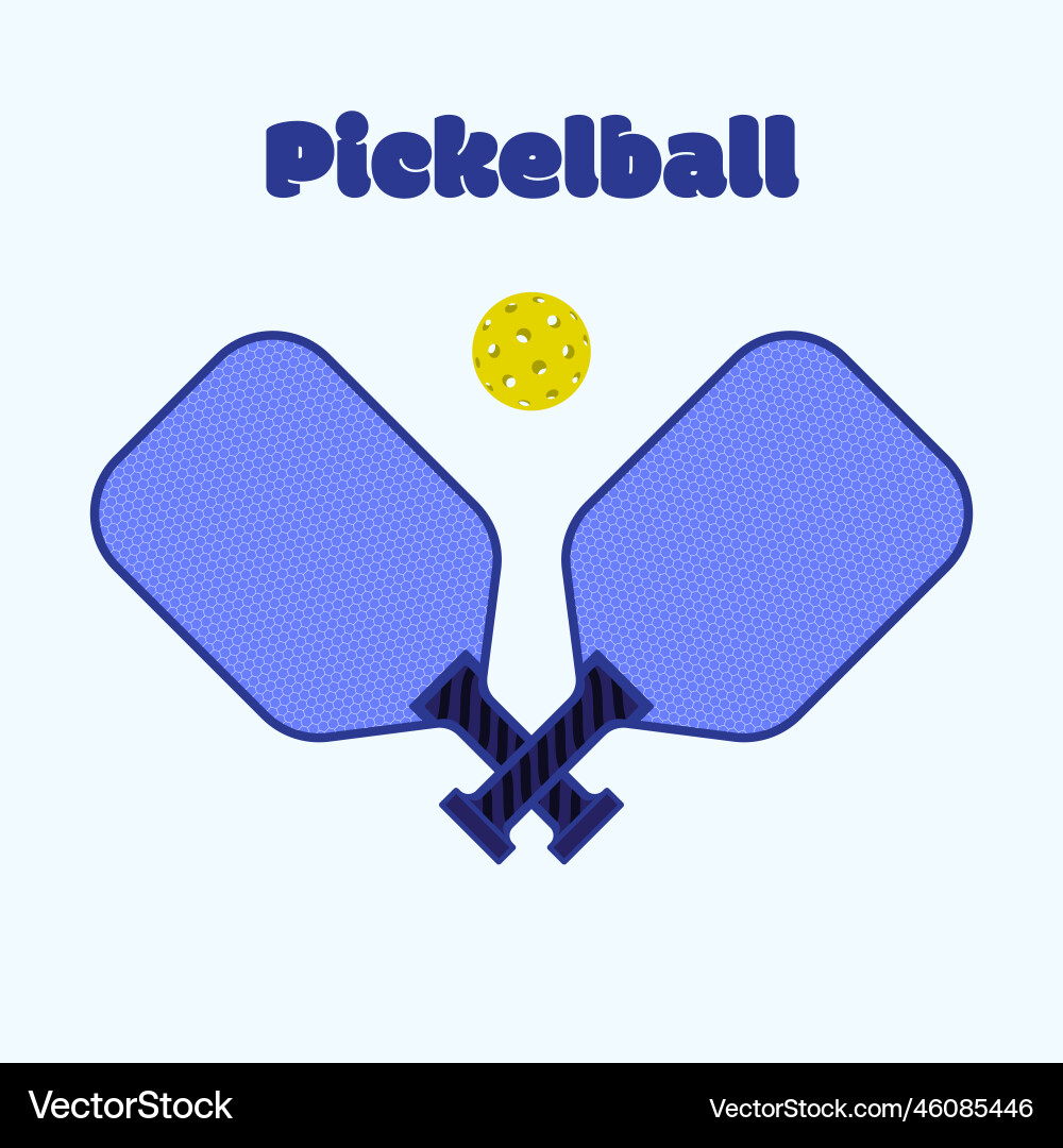 Pickleball paddle and ball colorful Royalty Free Vector