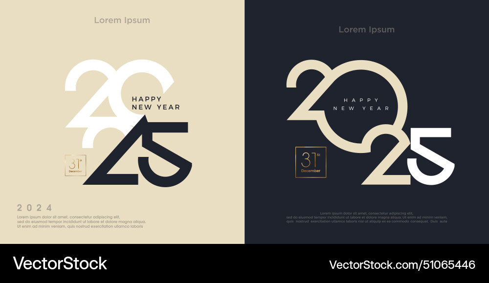 Retro classic design new year 2025 with a unique Vector Image
