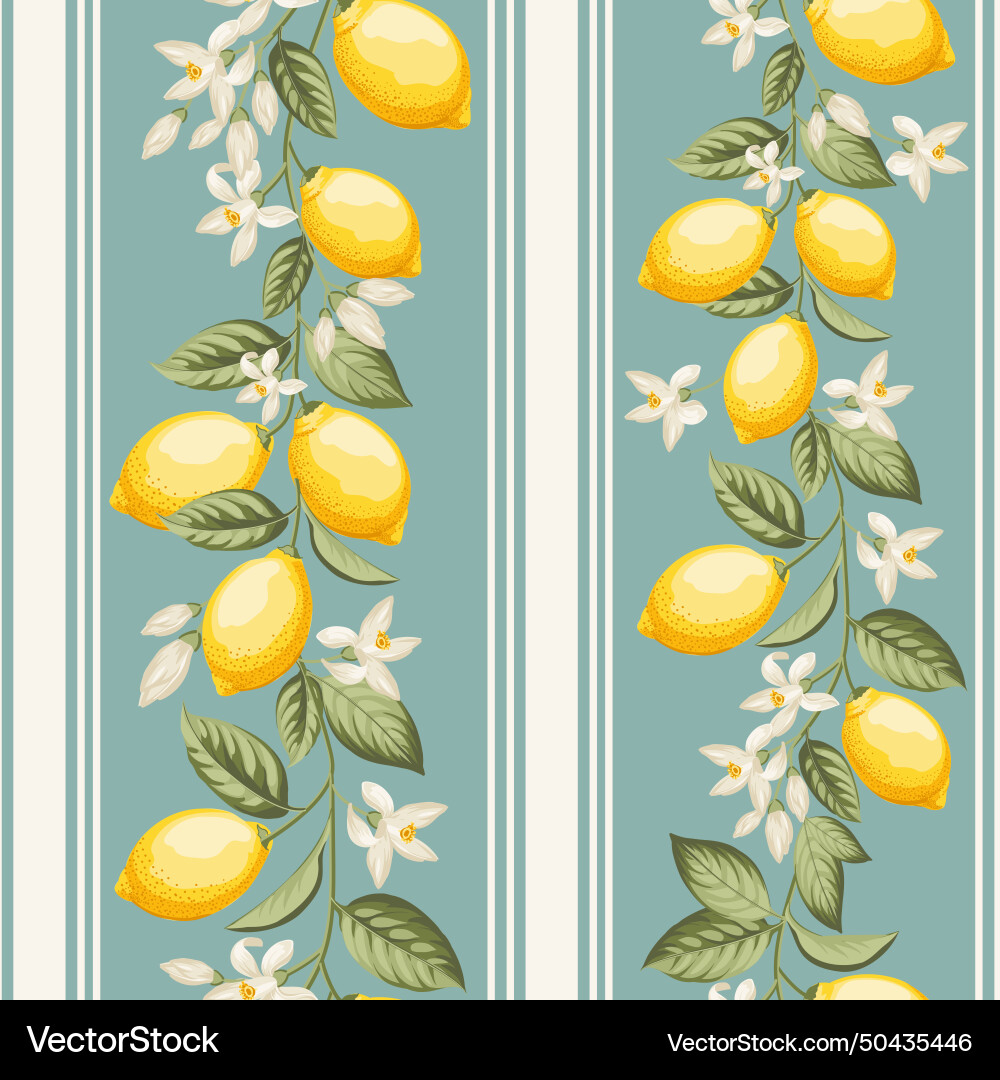 Seamless citrus pattern with lemons Royalty Free Vector