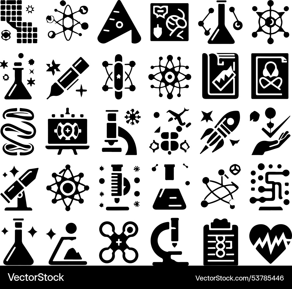 Set of science logo icon art Royalty Free Vector Image
